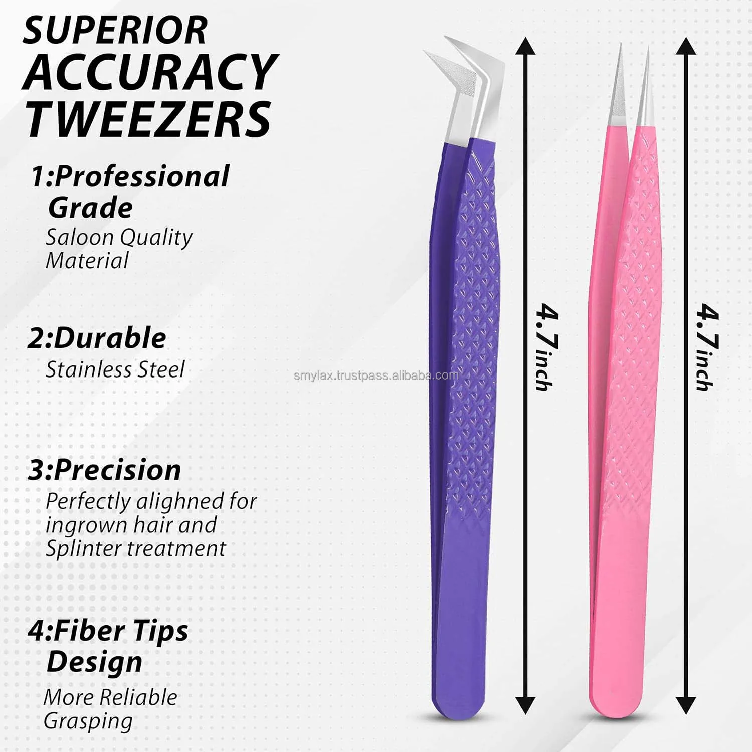 Fiber Tip Lash Tweezers Diamond Grip Eyelash Tweezers,Straight And L ...