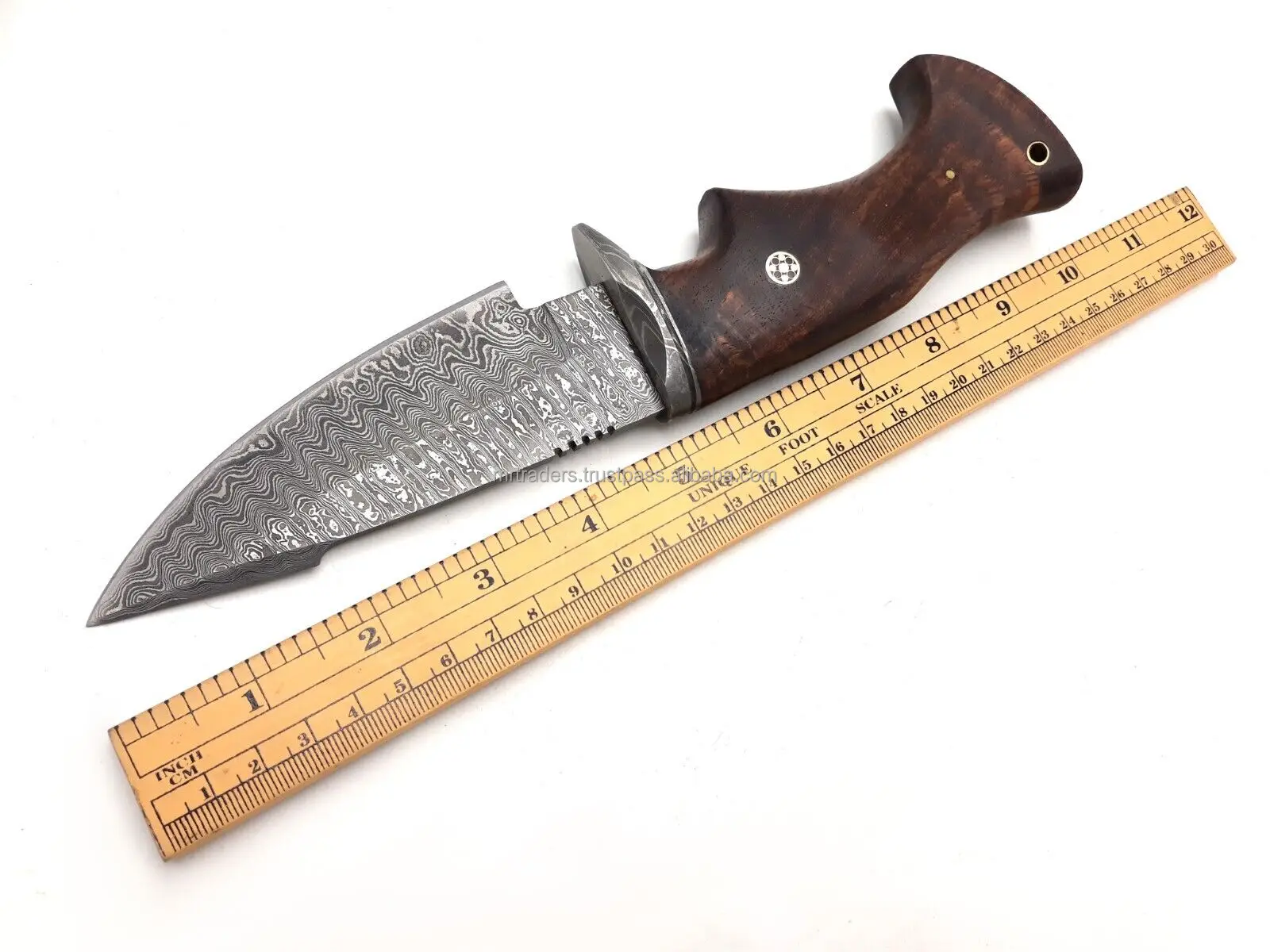 Handmade Damascus Hunting Knife For Skinning Camp Outdoor Fixed Blade ...