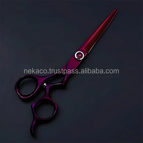 Salon Special Titanium Maroon Color Scissor Set With Special ...