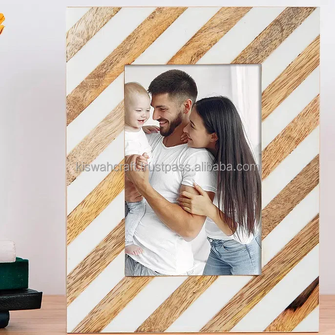 Natural And Resin Inlay Photo Frame Top Design Wall Decor Wooden ...