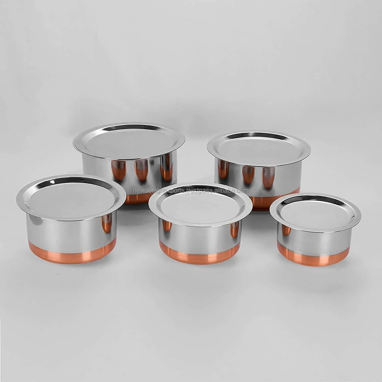 Stainless Steel Cookware Set with Copper Bottom & Lid