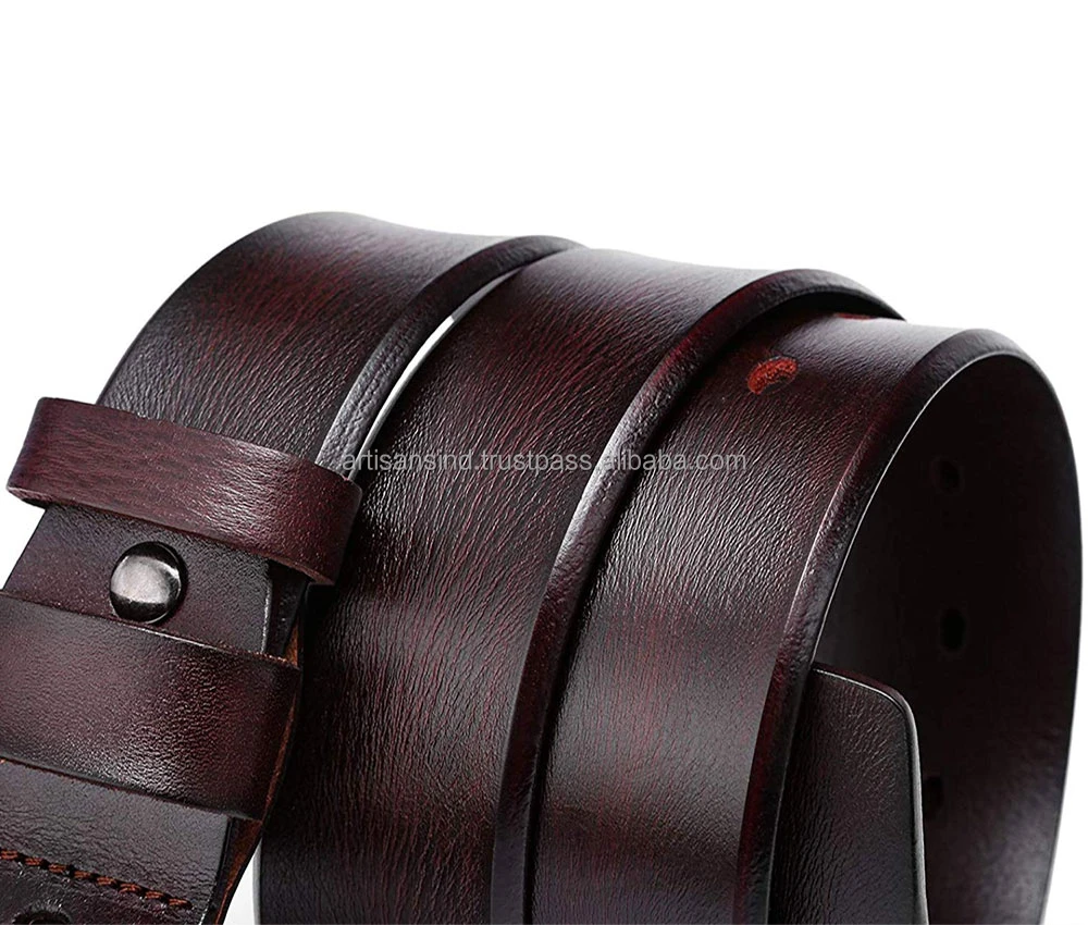 Top Quality 100% Solid Cow Skin Belt Men's Pure Cowhide Leather Pin ...