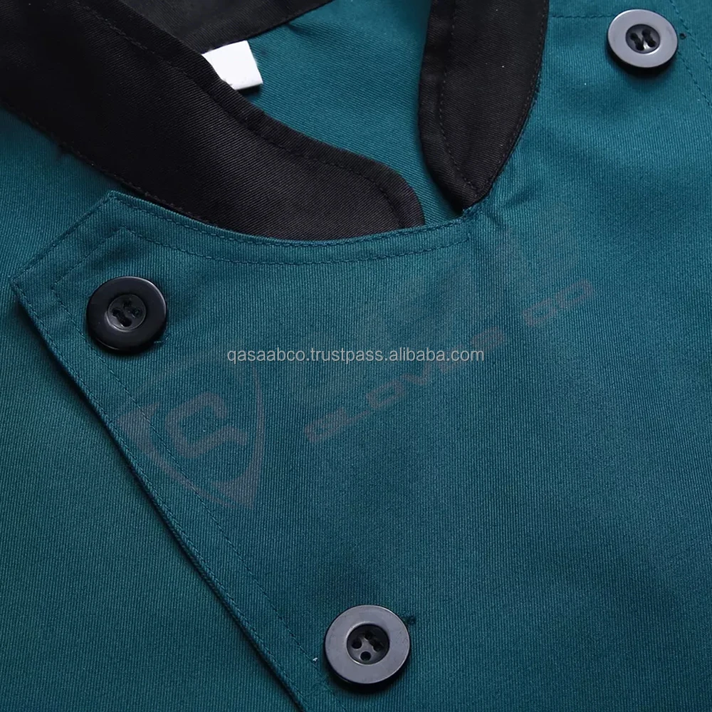 Double-breasted Blue-chef Jacket Long-sleeves Chefs-men Women-kitchen ...