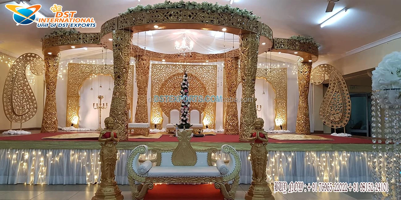 Stylish Wooden Look FRP Wedding Mandap - Customized Size