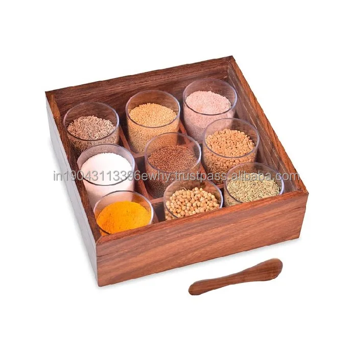 Premium Quality Sheesham Wooden Grade Masala Box With Customized Shaped ...