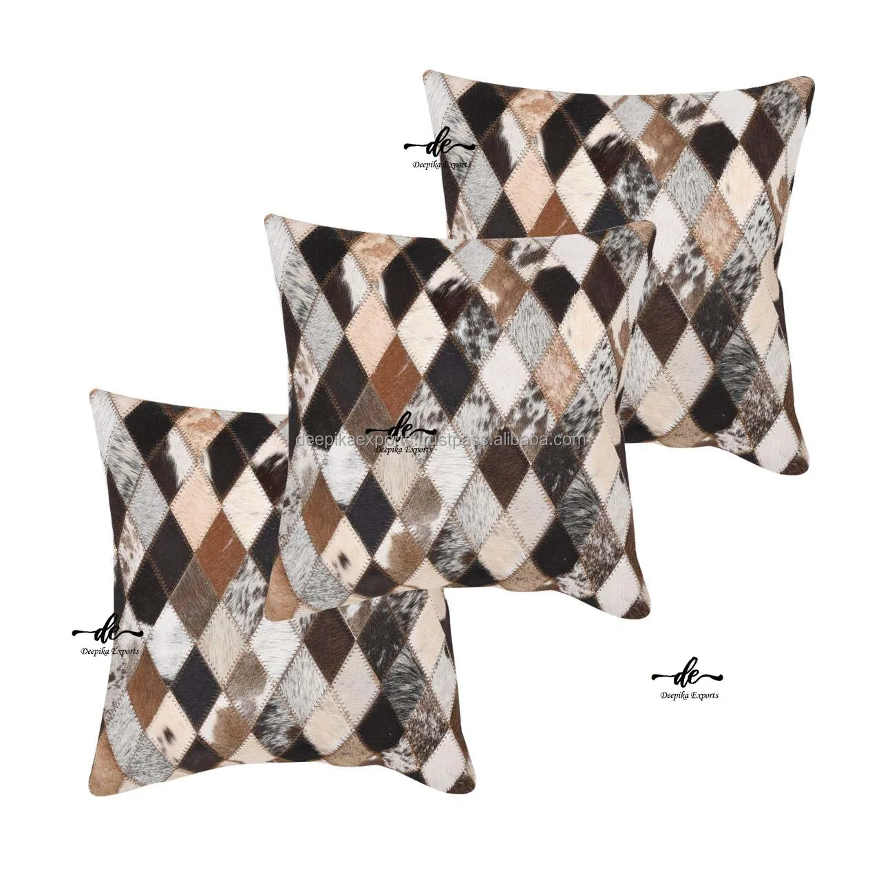 New Arrival A16" Sofa Pillow Vintage Cowhide Cushion Covers Handmade ...