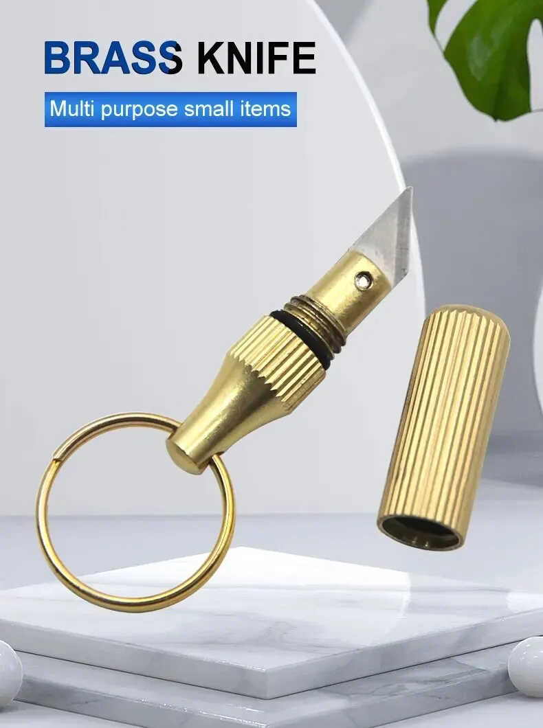 Portable Keychain Brass Small Engraving Knife Mini Capsule Engraving ...