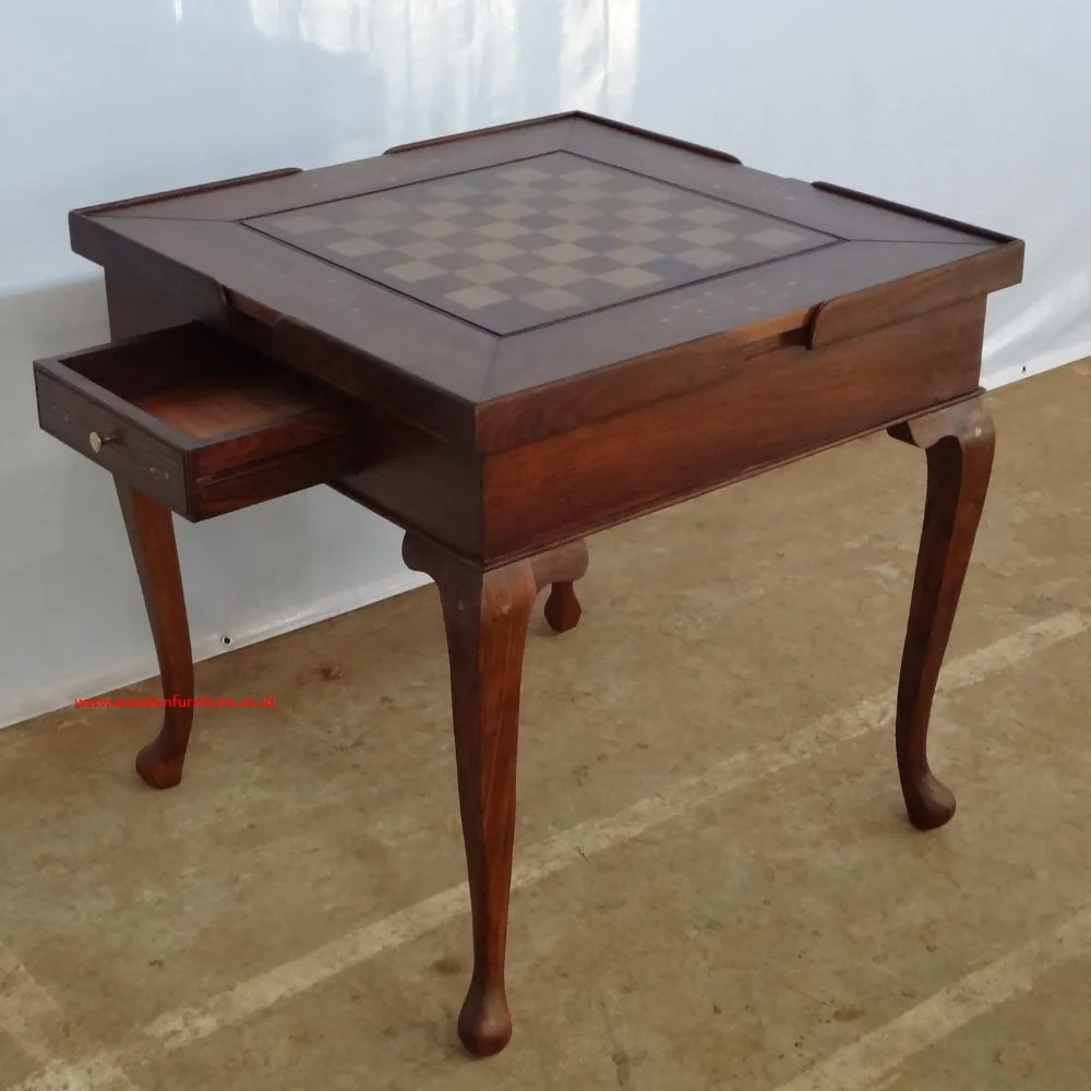 Antique Game Table Classic Chess Table With Hand Painted In Gold Color ...