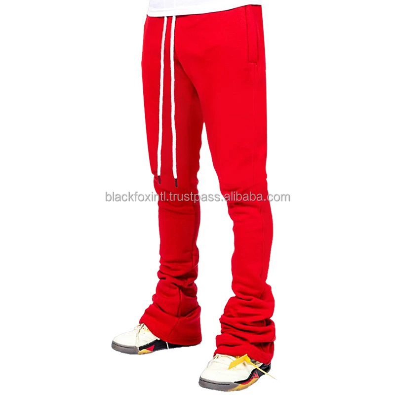 Cotton Heavyweight Stacked Flare Sweatpants Custom Puff Print Pants Men ...