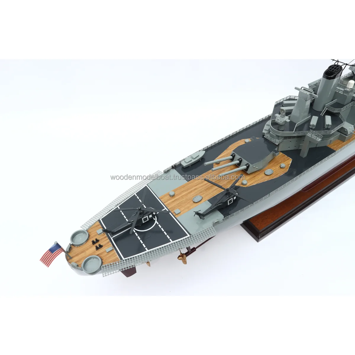 USS IOWA - BB61 WAR SHIP MODEL - Handmade Wooden Craft