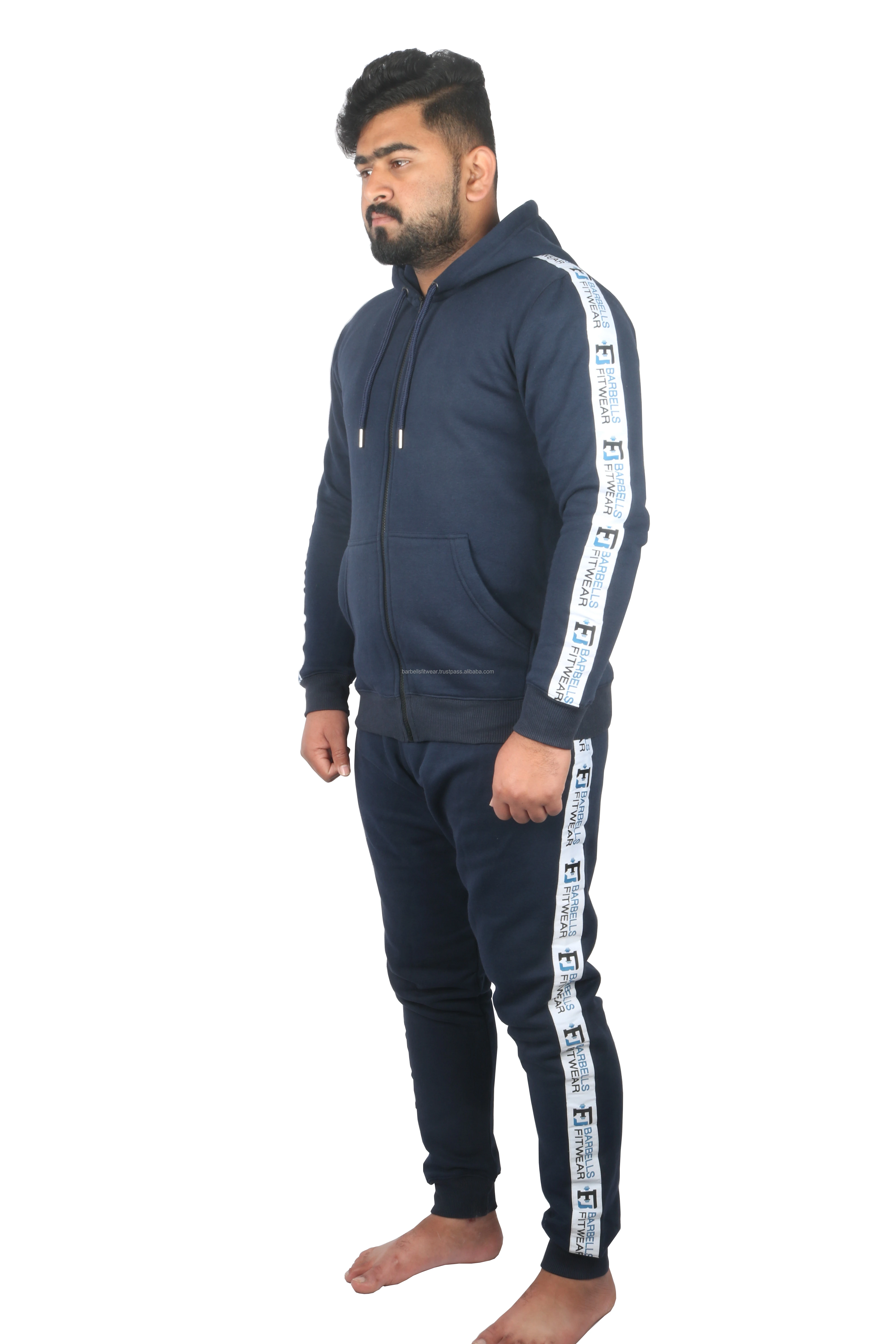 Custom Design Men Fitness Tracksuit With Custom Side Stripes Custom ...