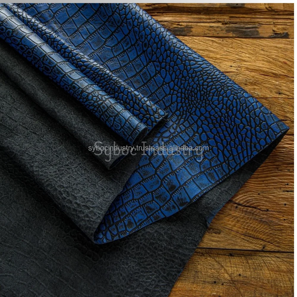 Leather Hide Genuine Leather Crocodile Texture Embossed Raw Leather ...