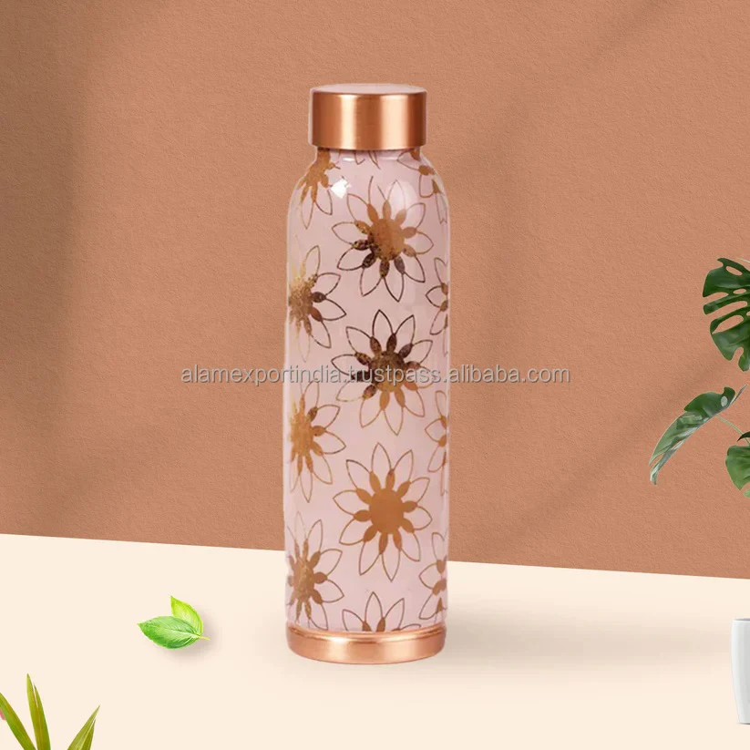 Glossy Finished Metal Copper Bottle Simple Plain Bottle With Lid Hot ...