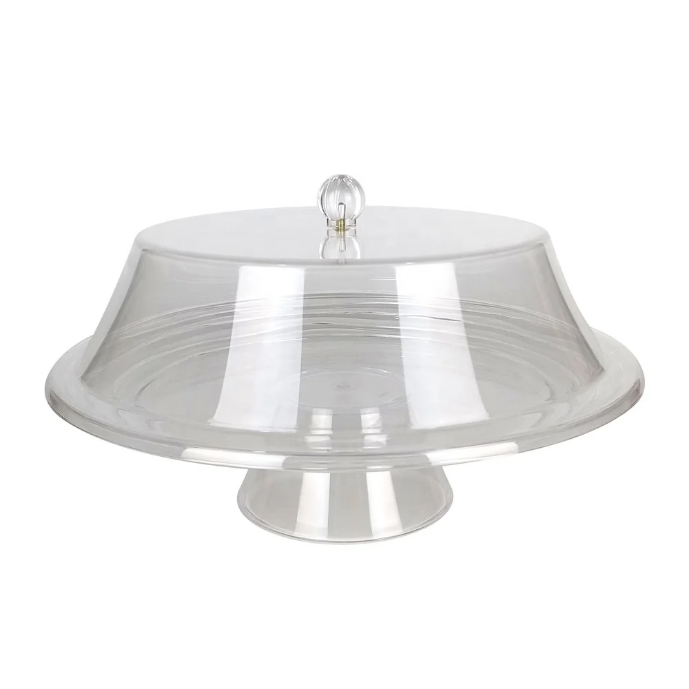 Round Clear Acrylic Cloche Dome Cake Stand - Buy Display Clear Cover ...