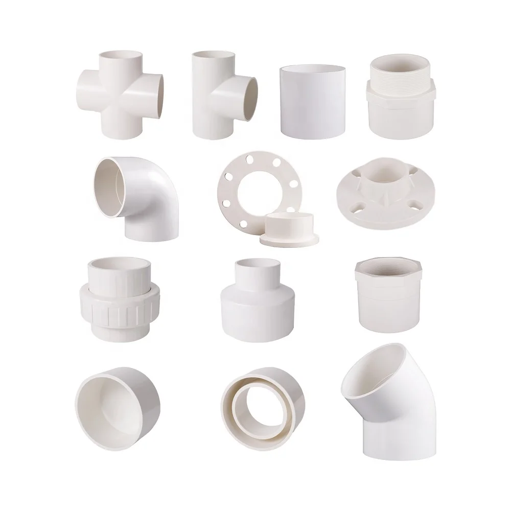 Multiple Sizes 20-110mm PVC Pipe and Fittings PVC Plumbing Fittings PVC ...