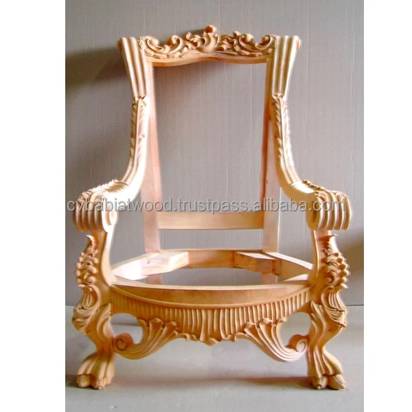 Unfinished Chair Frame Mahogany Wood Living Room Furniture Unfinished ...