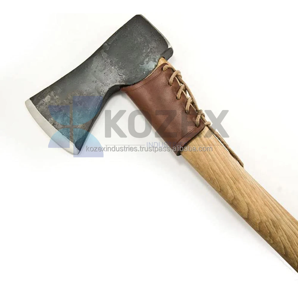 Latest Style Damascus Axe With Leather Brown Cover For Cover Stainless ...