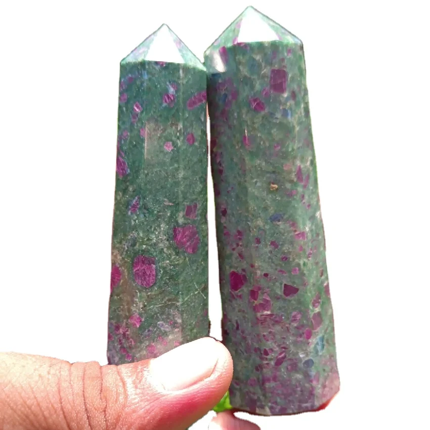 High Quality Ruby Fuchsite Wand Point Wholesale Polished Ruby In ...