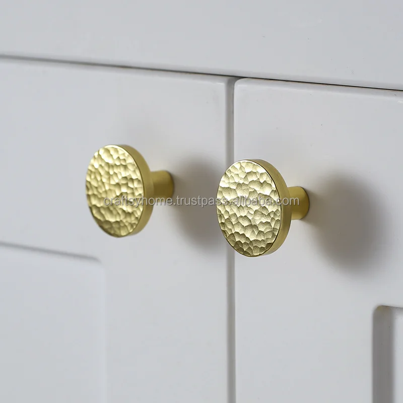 Hammer Brass Round Cabinet Door Knobs and Handles