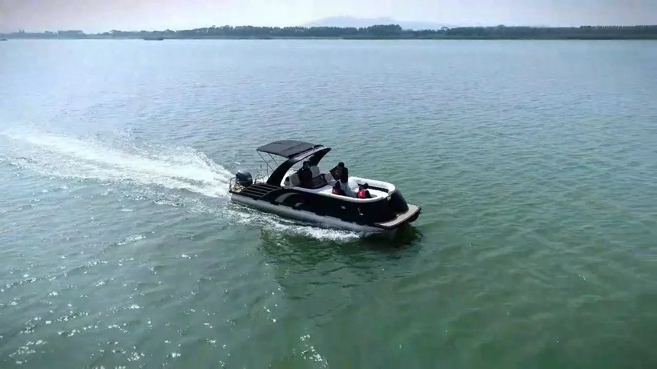 High-quality Customizable 2023 Luxury 9.68m Fiberglass Pontoon Boat ...