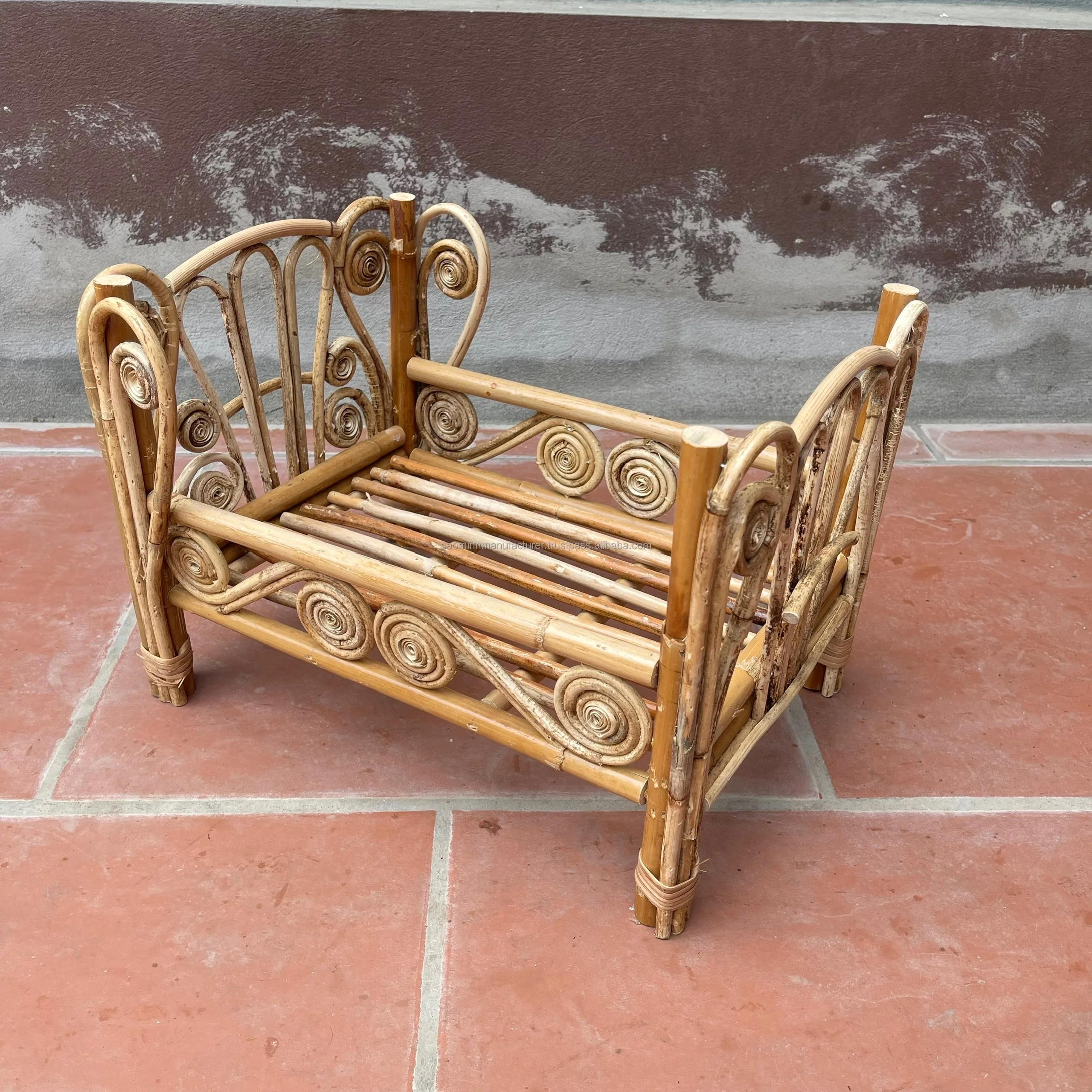Unique Rattan Prop For Newborn Photography In Crib Shape Handmade In ...