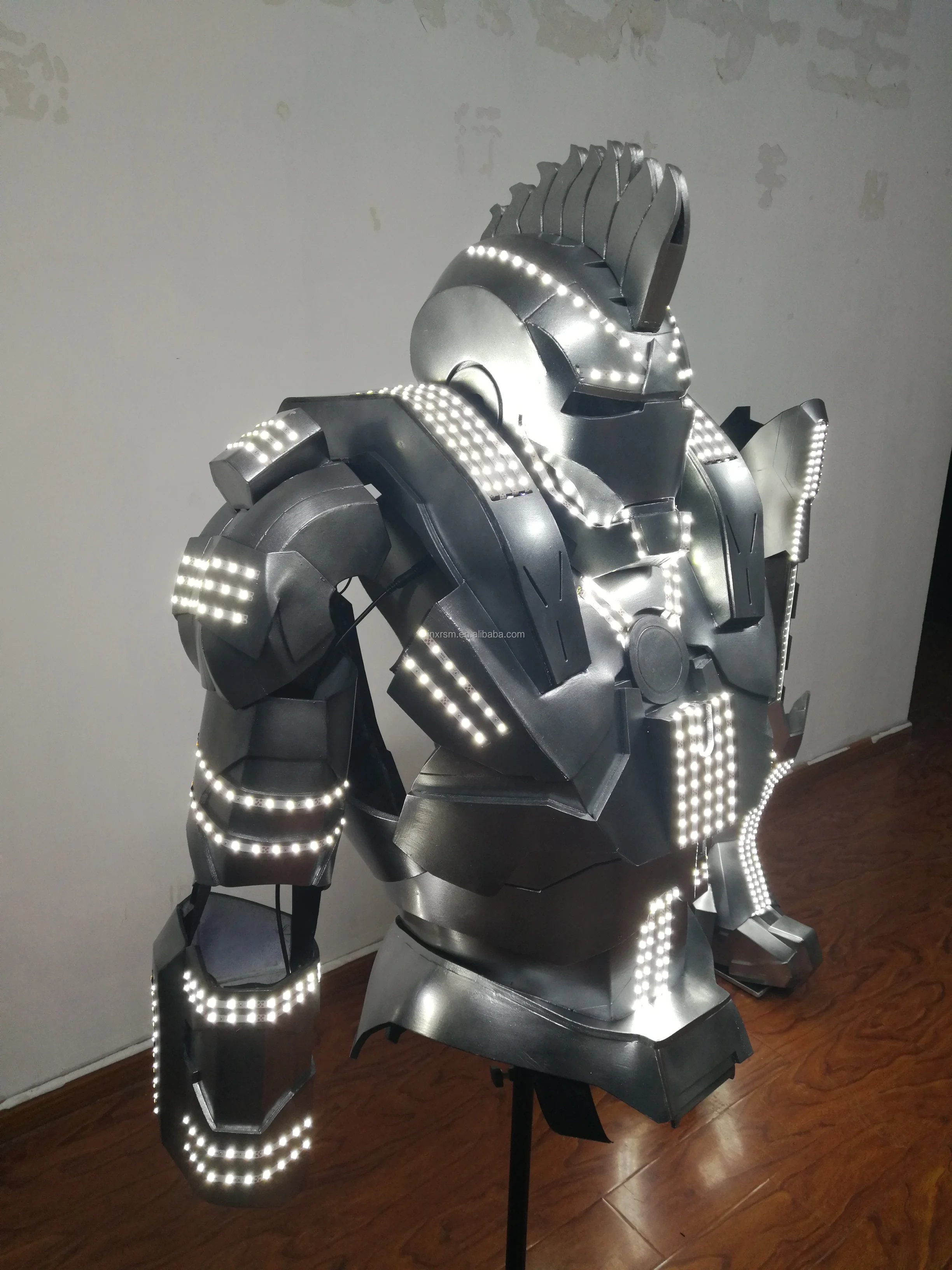 Silver LED Luminous Cosplay Transformer Stage Performance Wear Stilt ...