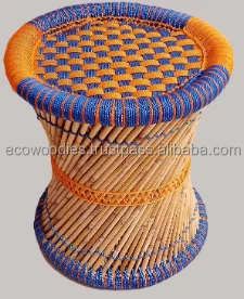 Simple Style Eco-freindly Custom Colour Bamboo Cane Ottoman Set ...
