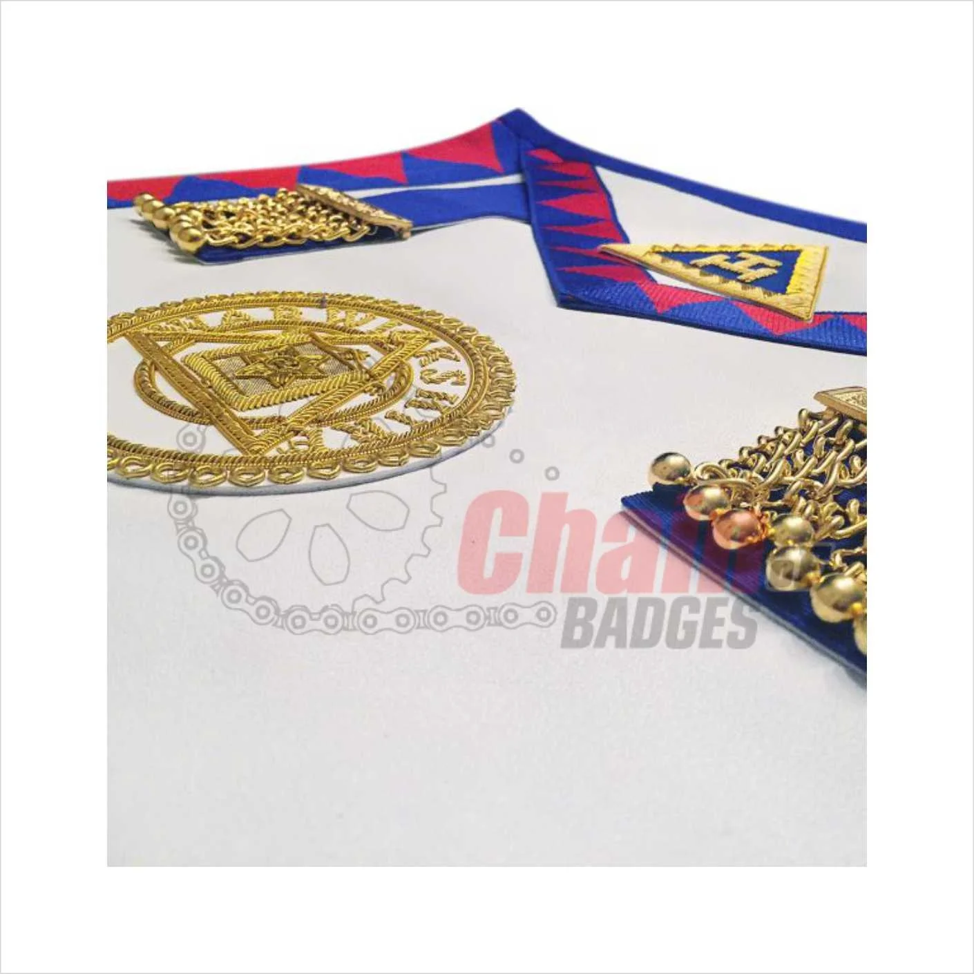Masonic Regalia made of moire ribbon hand made embroidery machine ...