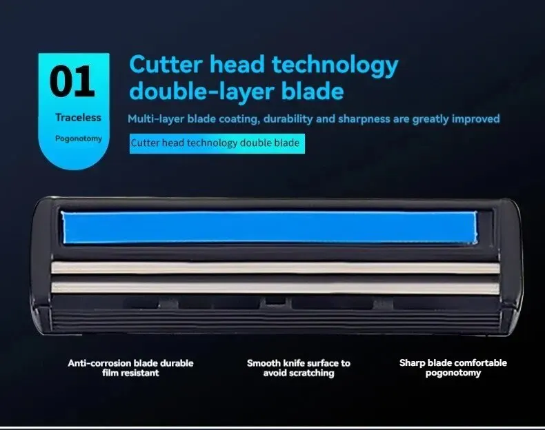 Manual Men's Stainless Steel Double Razor With Replaceable Bladesold ...