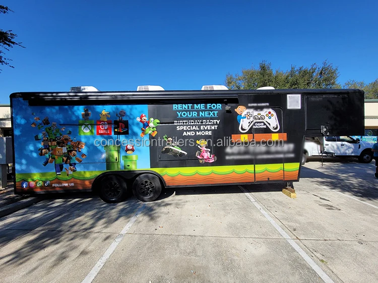 Customized Mobile Video Game Trailer Multifunctional Food Trailer ...