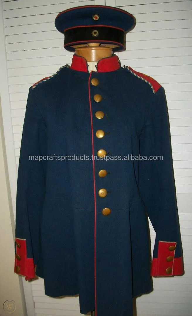 High Quality 100% Wool Prussian Tunic Coat - Waterproof & Reflective