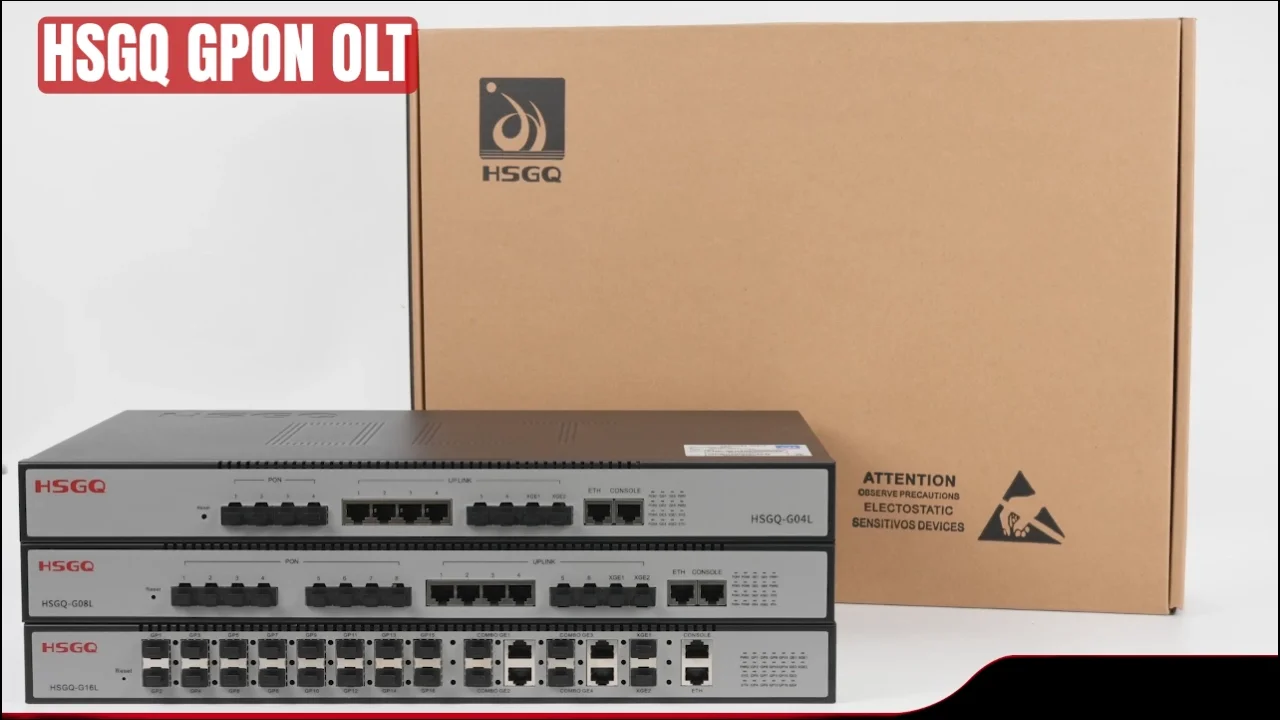 High Quality Hsgq-g04l Olt Gpon 4 Ports Fiber Optic Modem 2xgpon Ports ...