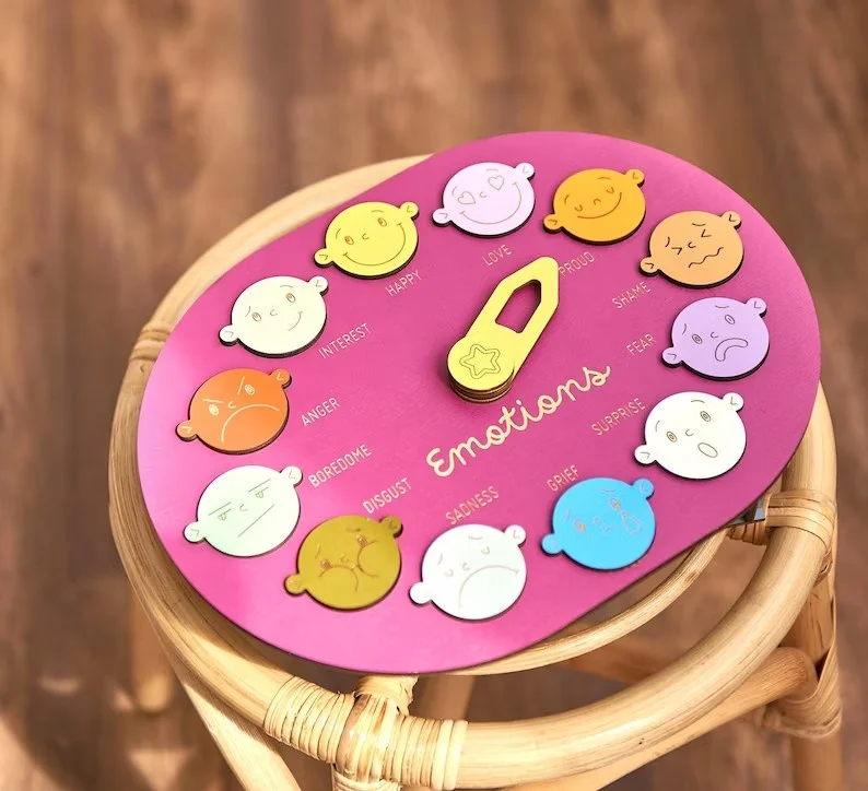 Delarchi Emotion Wheel Montessori Learning Board Emotion Chart Children ...