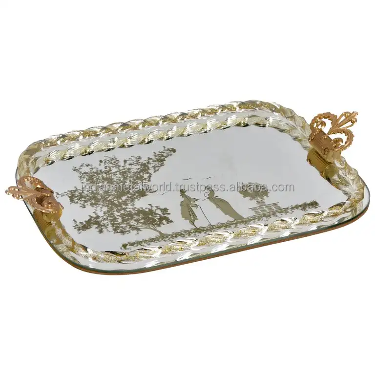 High quality serving galvanized tray unique design oval shape serving ...