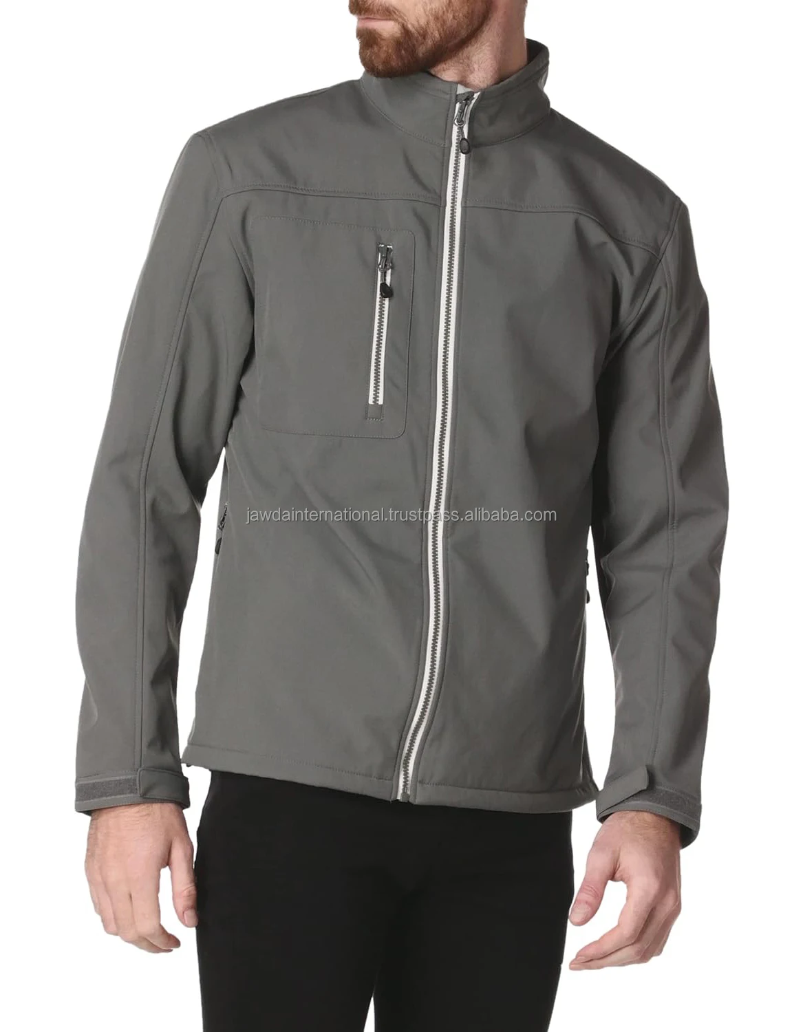 Customized Men's Zipper Soft Shell Windbreaker Classic Sportswear Plus ...