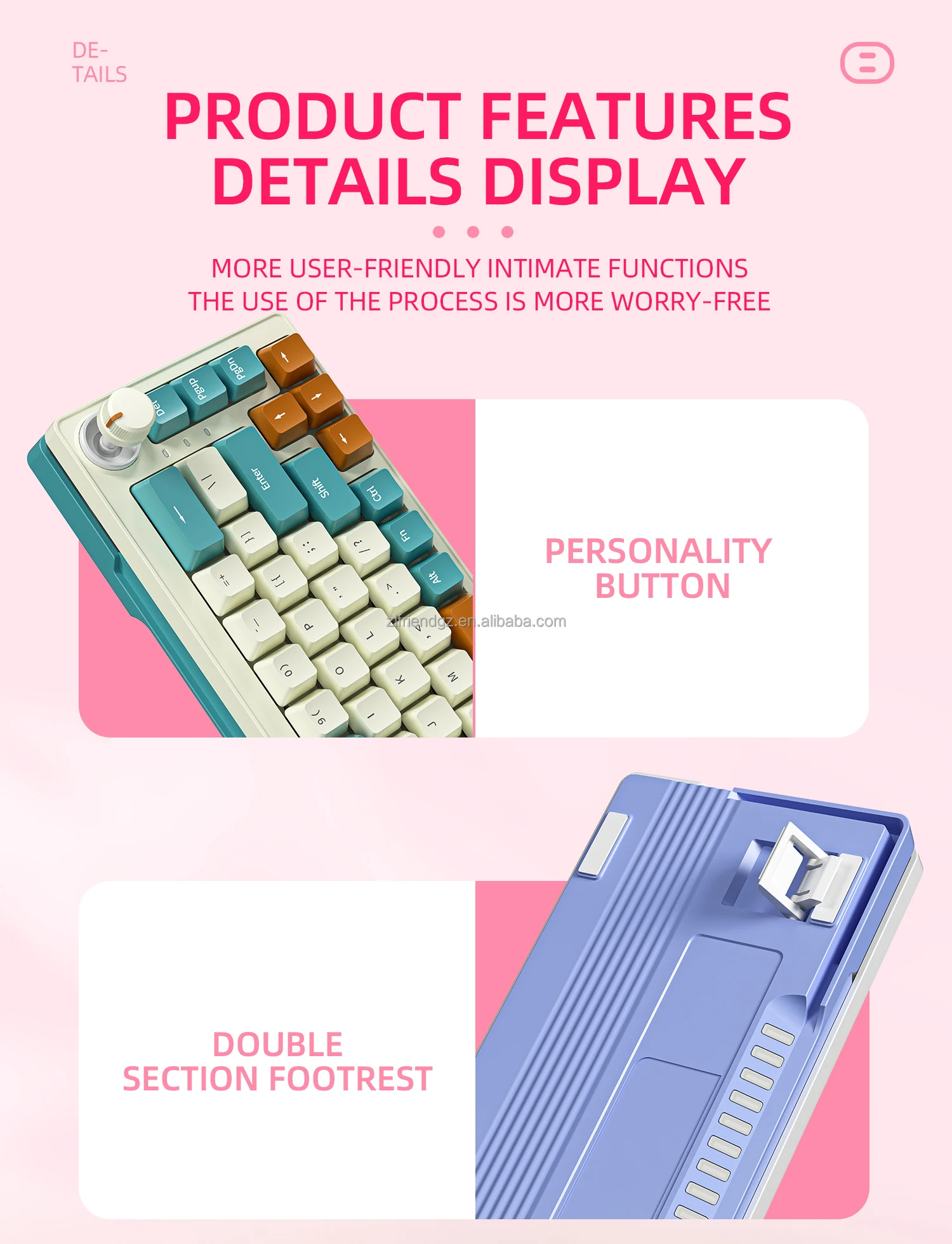 ZIFRIEND ZA68 Wireless 60% Mechanical Hot Swap RGB Gaming Keyboard ...