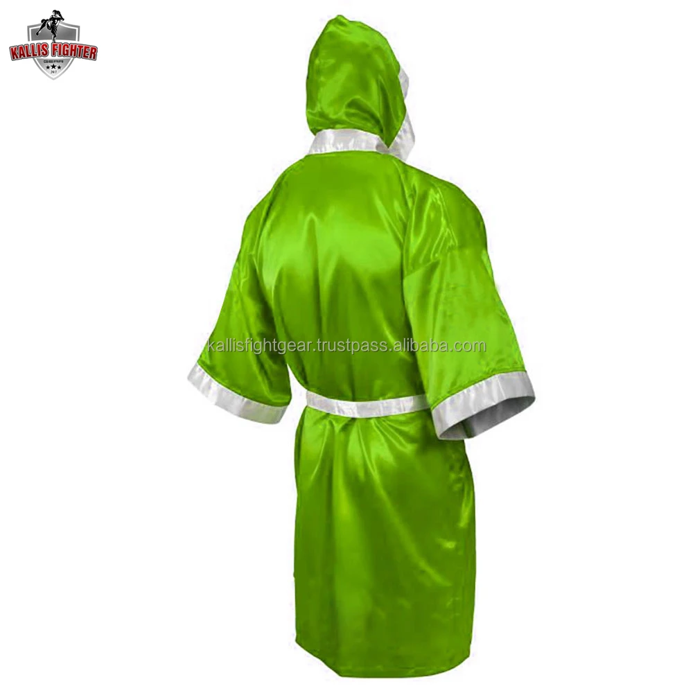 Custom Silk Satin Boxing Gown Dressing Robe Full Length Boxing Robe ...