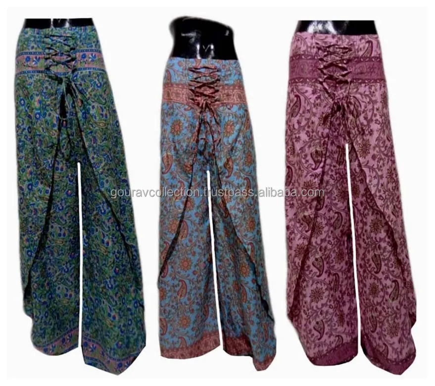 High Quality New Sari Fabric Palazzo Pants Summer Wear Clothes For ...
