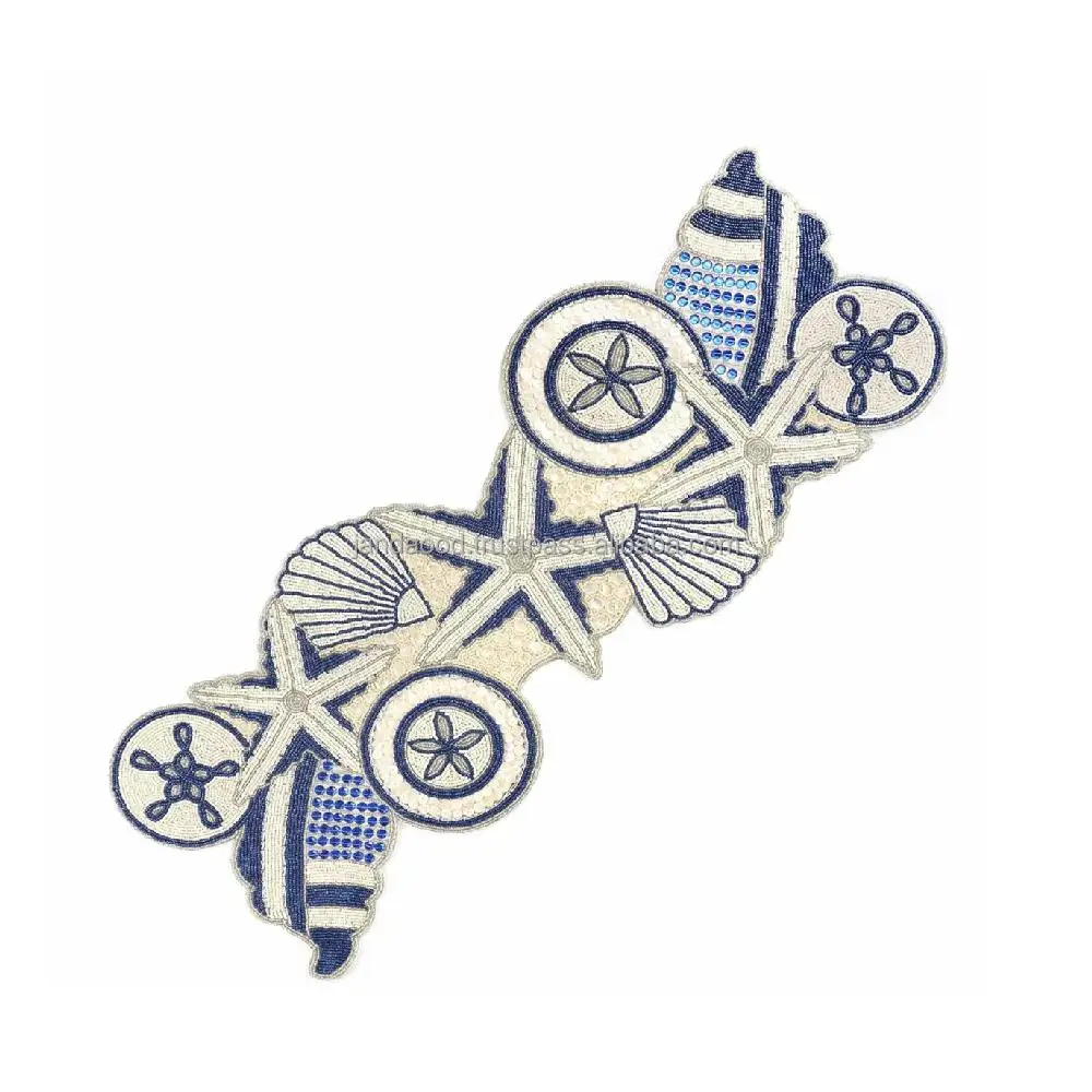 Hand Beaded Glass Table Runner Centerpiece Buffet Table Runner Tabletop ...