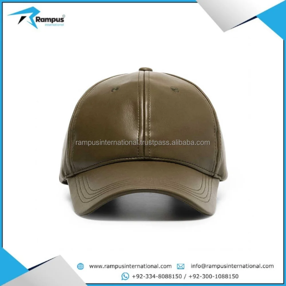 High Quality Baseball-Cap Panel Leather Hats-Cap Adjustable Men's in ...