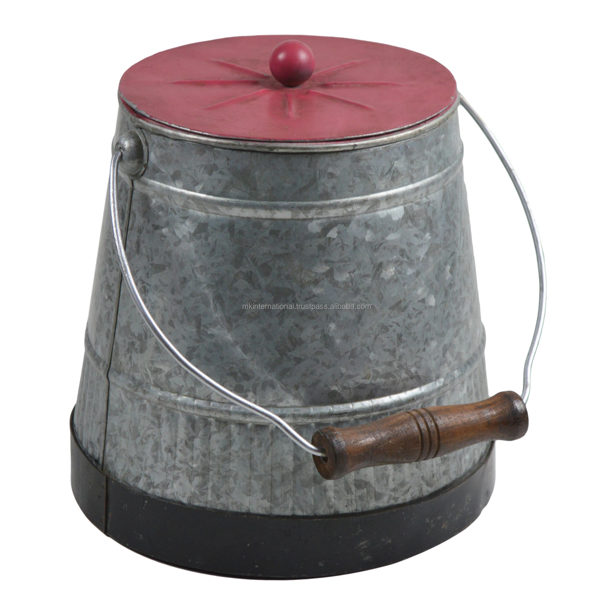 Galvanized Metal Caddy With Four Compartments Kitchen Utensil Holder ...