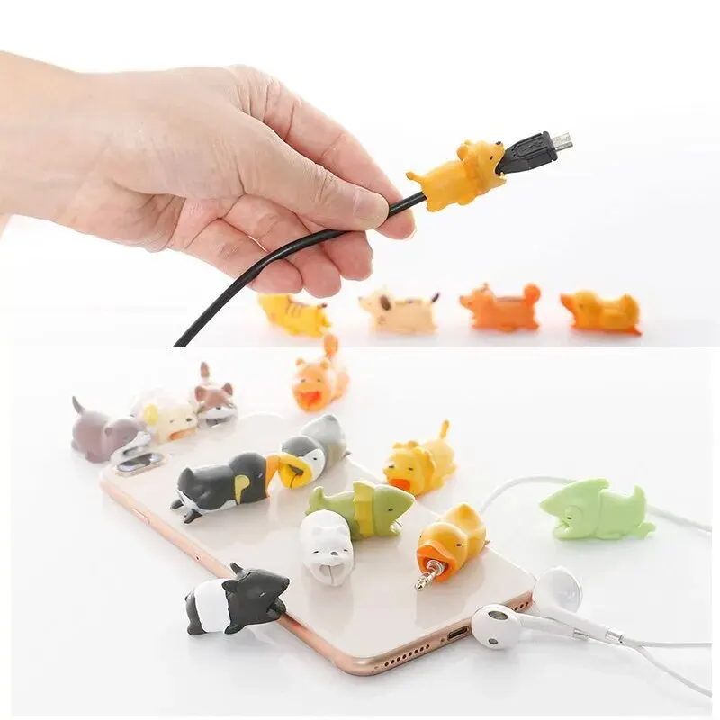 3 Cable Protector Animal Cute Cartoon Bites Winder Organizer For Usb ...