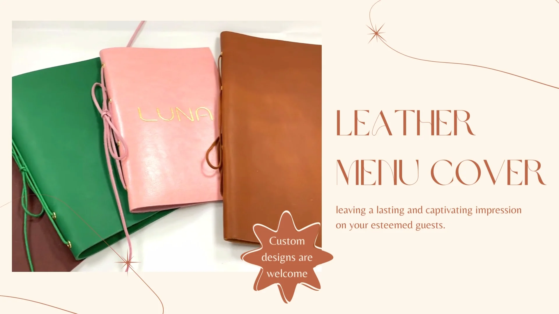 Promotional Restaurant Hotel A4 A5 Custom Pu Leather Menu Cover - Buy ...