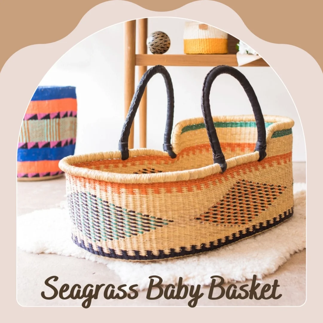 Handmade Natural New Born Baby Basket Seagrass Newborn Beds Changing ...