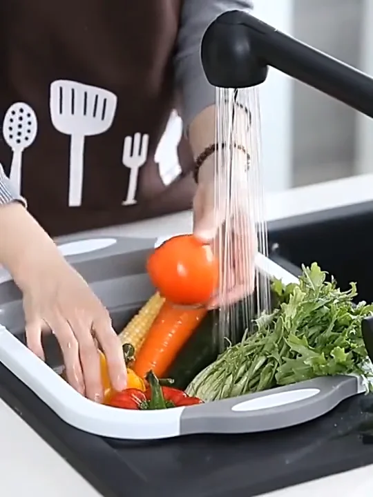 Hot Collapsible Dish Pan Chopping Board Combo 10l Portable Washing ...