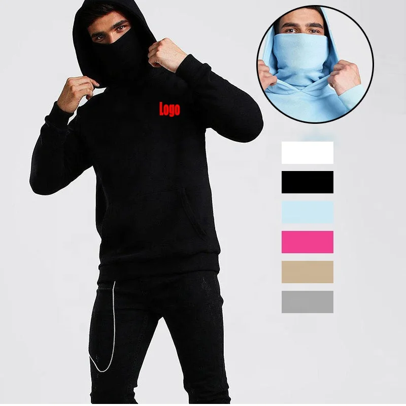 Men Breathable Hooded Long Sleeve Safety Face Sweatshirt Cyberpunk ...