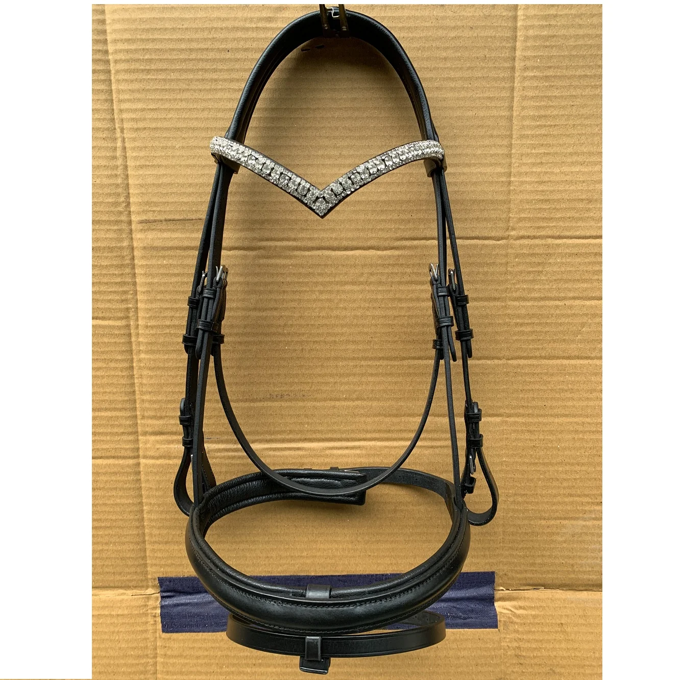 Best Quality Horse Bridle With Raised Nose Band Ss Buckles White Cow ...