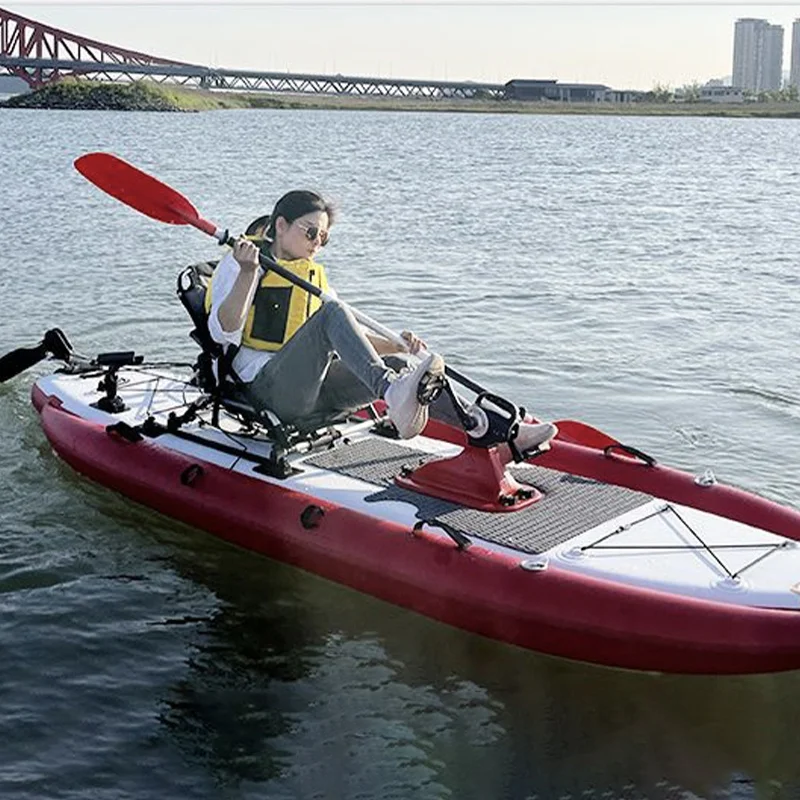 Cheap PVC Foot Pedal Drive Canoe Boat Single Fishing Inflatable Pedal Kayak