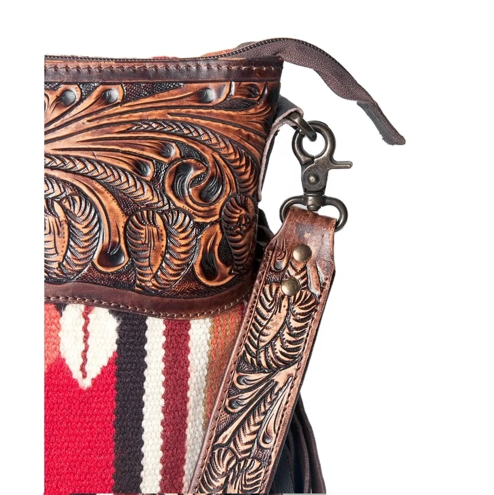 Bohemian Vintage Style Western Saddle Blanket Crossbody Bag Fully Hand ...