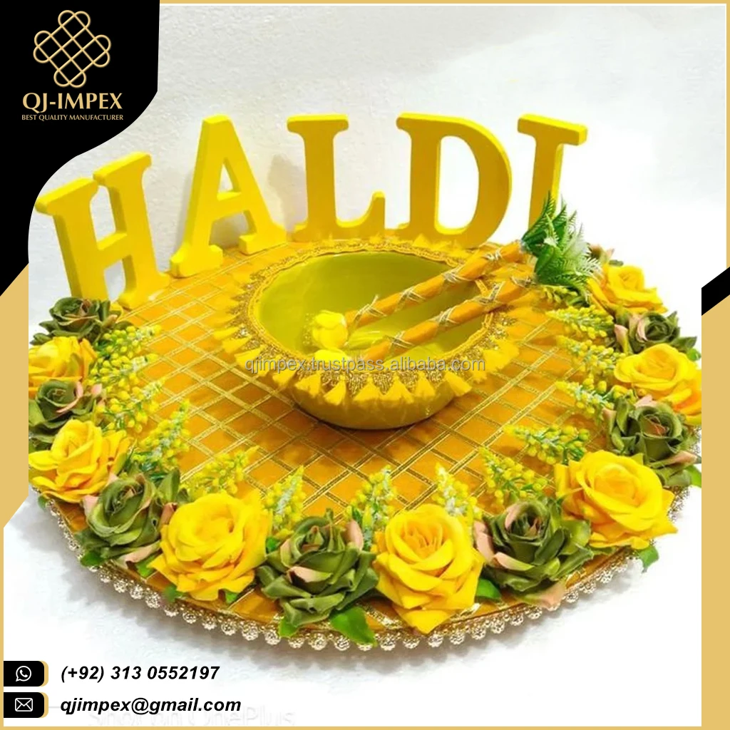 Round Shape Green Mehndi Tray Latest Modern Style Mehndi Plates / Tray ...